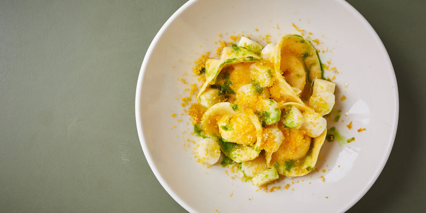 Potato Cappelletti, Bottarga and White Asparagus Recipe - Great British ...