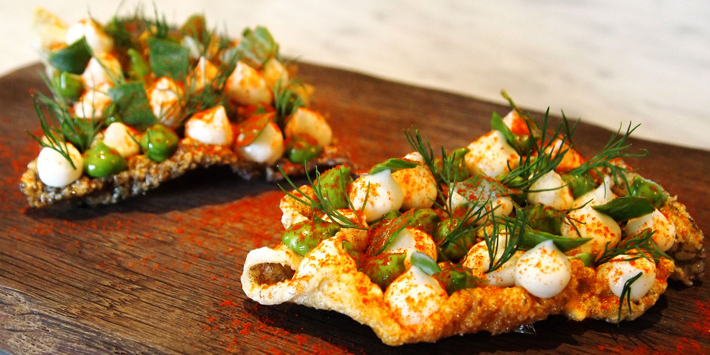Crispy Fish Skin Canapé - Great British Chefs