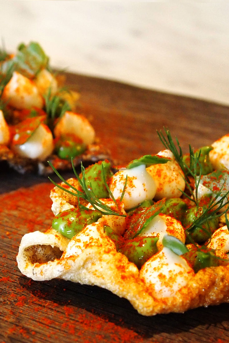 Crispy Fish Skin Canapé - Great British Chefs