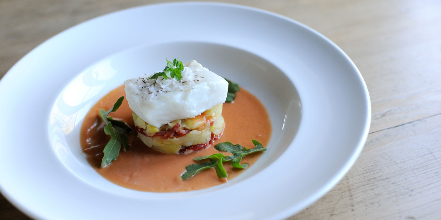 Salted Cod With Potatoes, Chorizo & Vinegrette - Great British Chefs