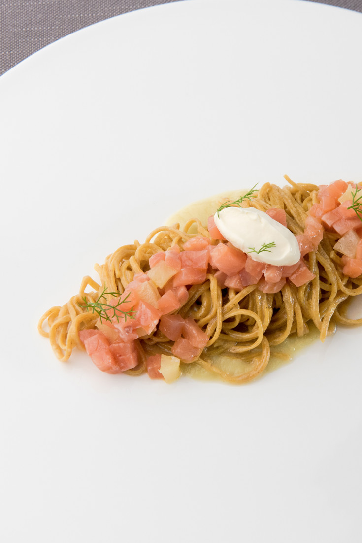 Grano Arso Pasta Recipe with Char Tartare - Great Italian Chefs